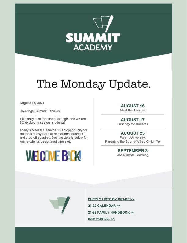 The Monday Update - Summit Academy