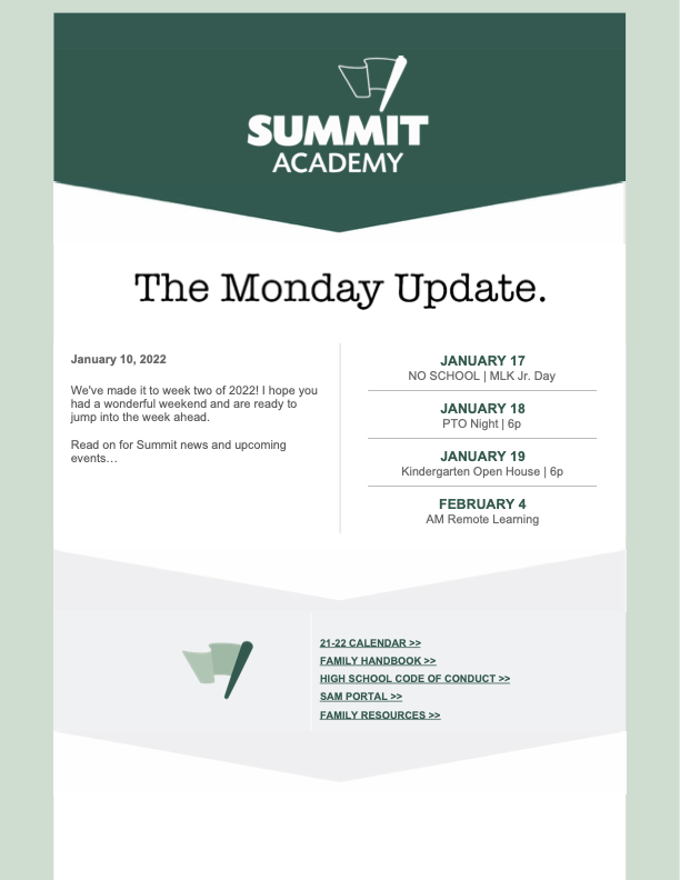 The Monday Update - Summit Academy